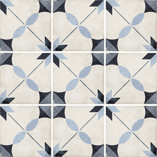 Art Nouveau Arcade Blue 08x08" Porcelain Floor Tile – Active Home Centre