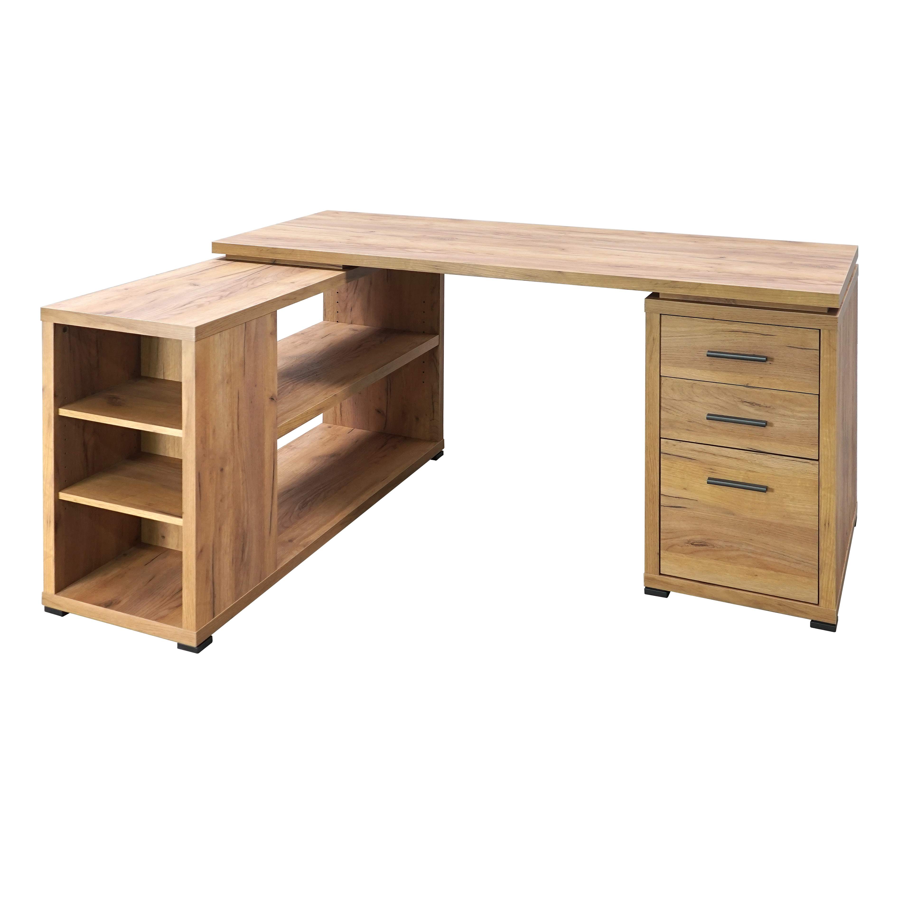 36221FLE 60" Office Desk in Golden Oak – Active Home Centre