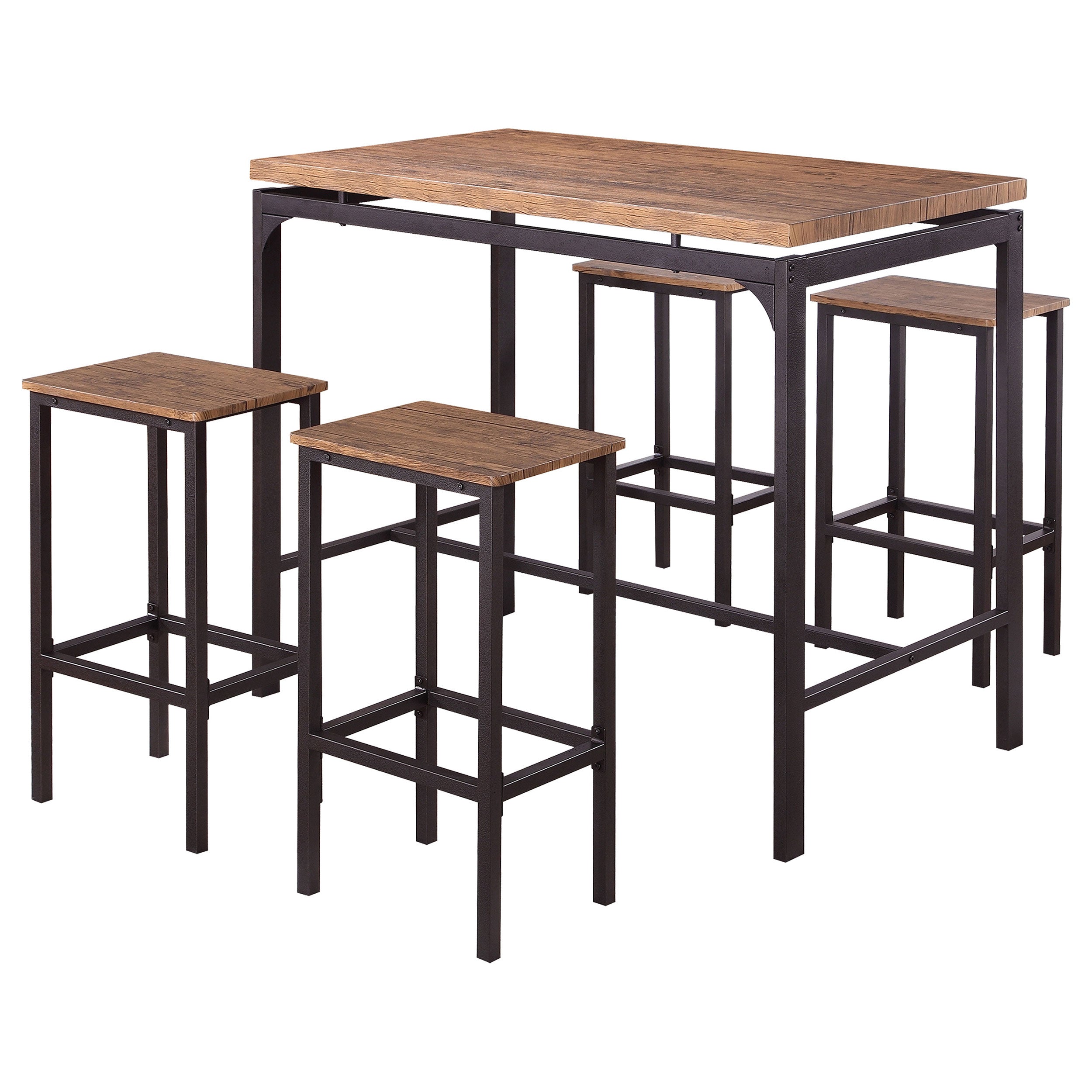 5pc Bar Set in Chestnut/Black – Active Home Centre